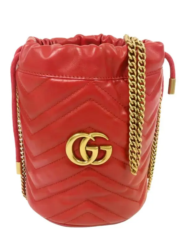 Gucci Mini Gg Marmont Bucket Bag - Red