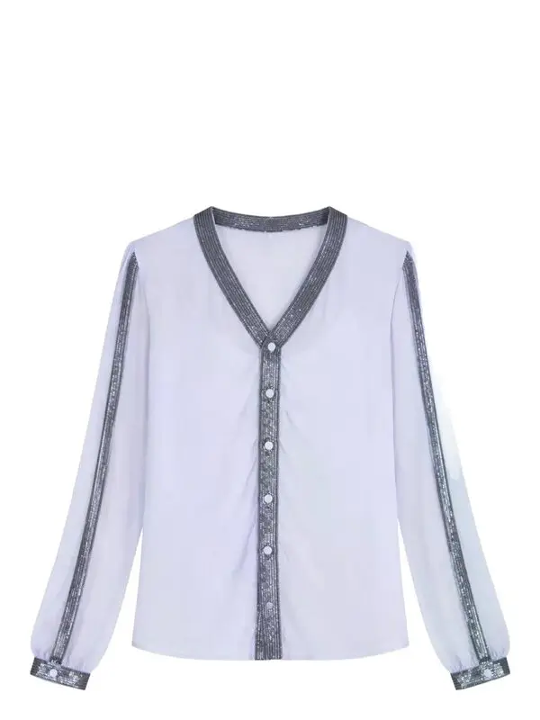 TEMPERLEY LONDON Filigree Sequin-embellished Shirt - Purple