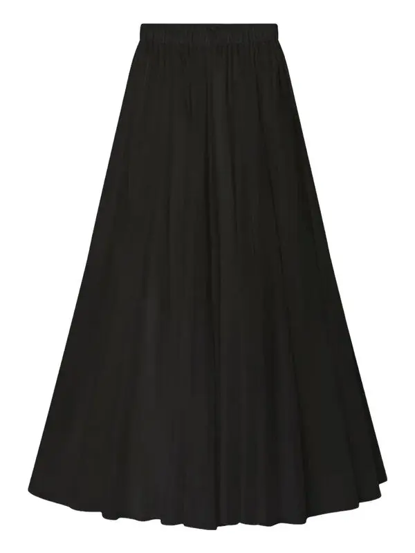 Co Collection Gathered-waist Flared Floor-length Skirt - Black