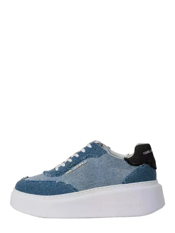 Karl Lagerfeld Anakapri Denim Sneakers With Platform Sole - Blue