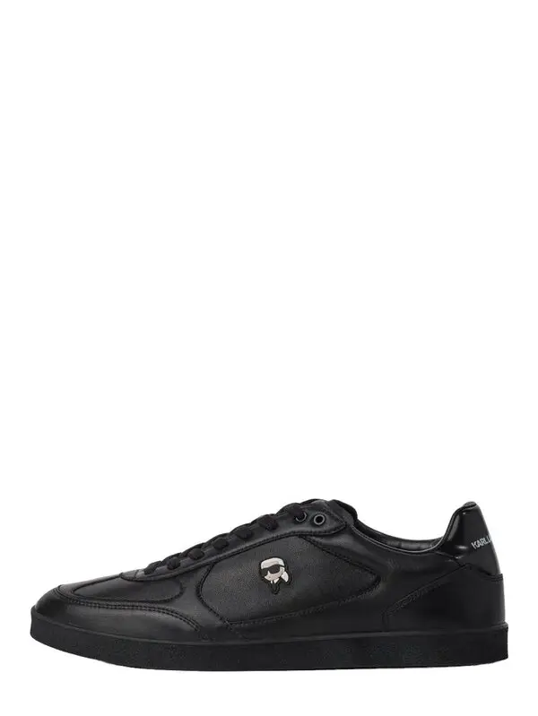 Karl Lagerfeld Ikon Nft Patch Leather Lace-up Sneakers - Black