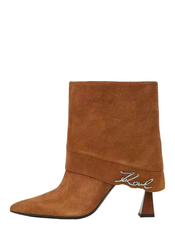 Karl Lagerfeld Fold-over Ankle Boots - Brown