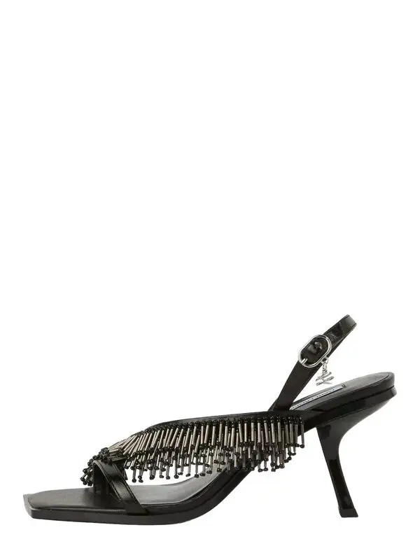 Karl Lagerfeld Karmel Fringe Sandals - Black