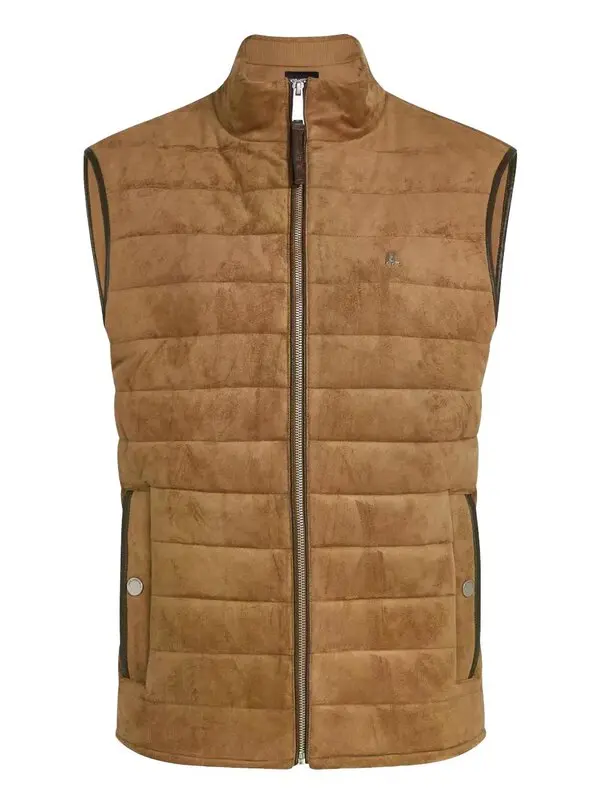 Karl Lagerfeld Quilted Faux-suede Gilet - Brown