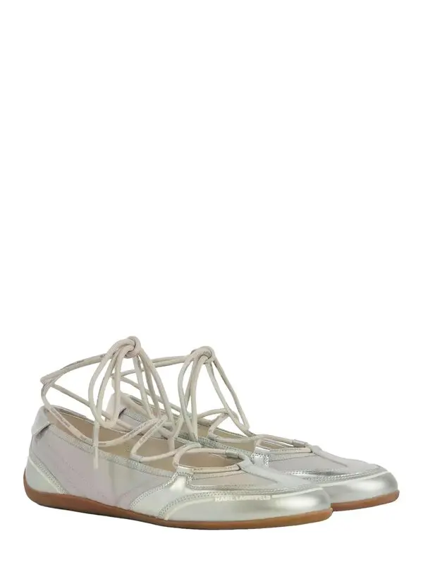 Karl Lagerfeld Altia Ballet Flats - Silver