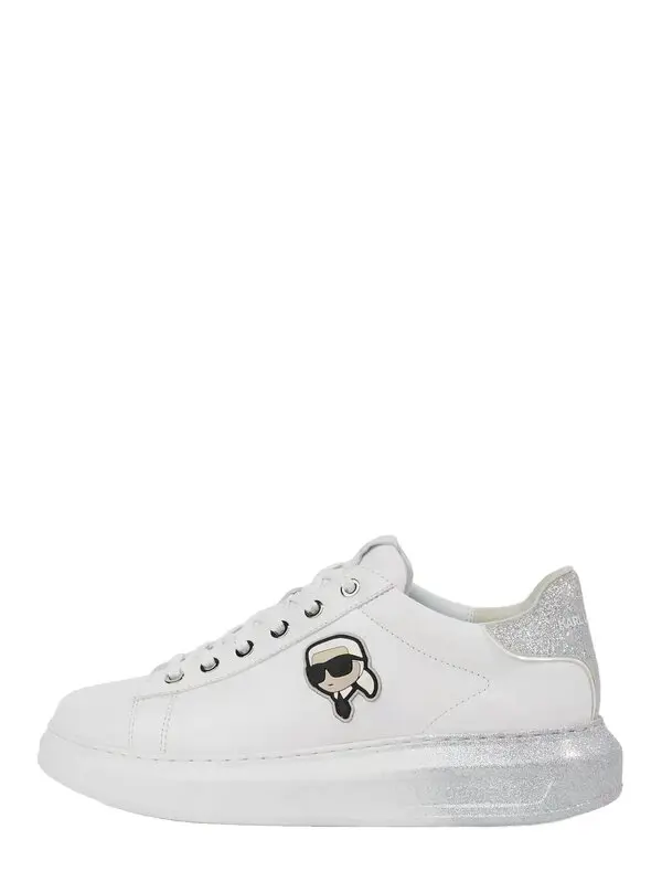 Karl Lagerfeld Kapri Glitter-appliqué Lace-up Sneakers - White