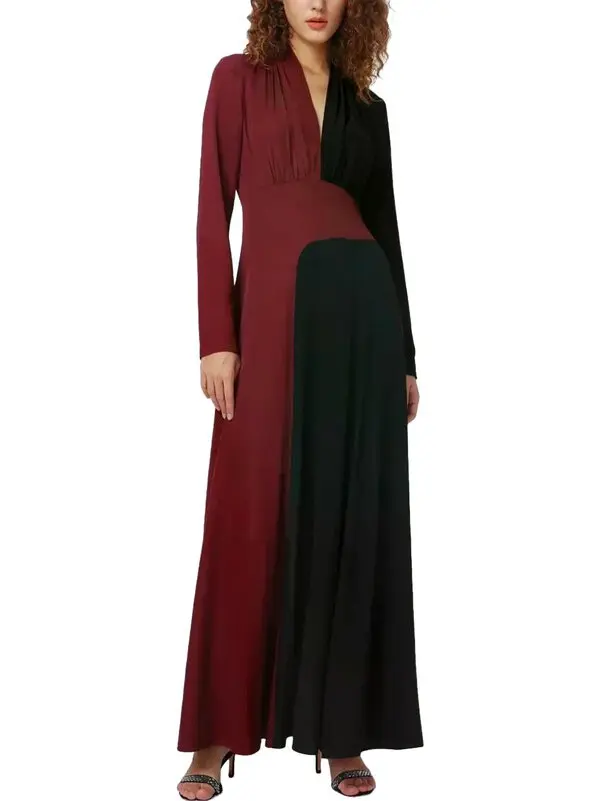 Diane Von Furstenberg Two-tone Gathered Dress - Red