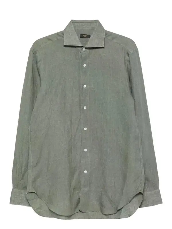BARBA NAPOLI Curved-hem Shirt - Green