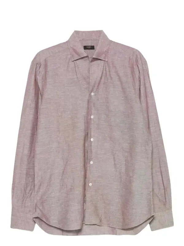 BARBA NAPOLI Curved-hem Shirt - Red
