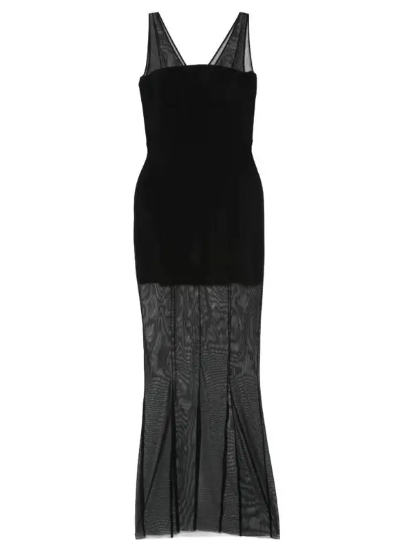 NENSI DOJAKA Sleeveless Maxi Dress With Flared Hem - Black