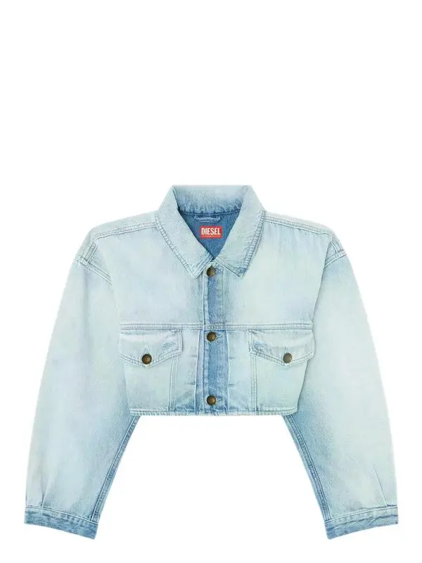 DIESEL® Cropped Embroidered Jacket - Blue