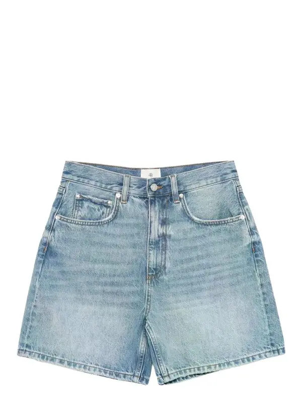 ANINE BING Heath Washed Denim Shorts - Blue