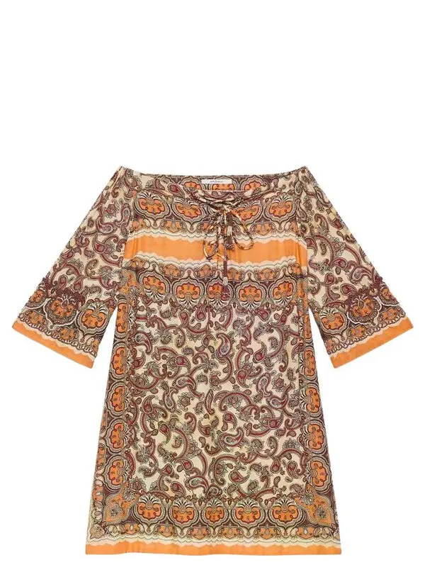 Malìparmi Paisley Mini Dress - Neutrals