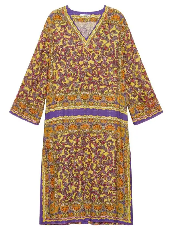 Malìparmi Paisley Print V-neck Dress - Yellow