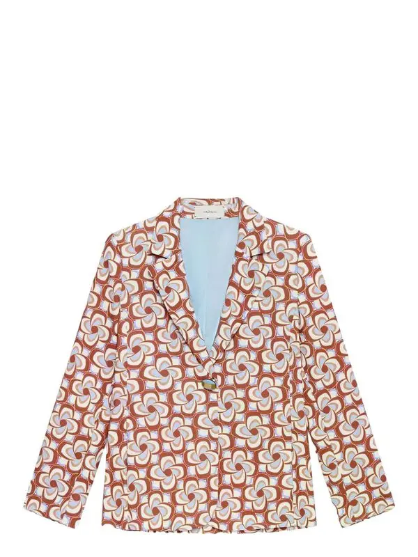 Malìparmi Patterned Single-breasted Blazer - Brown