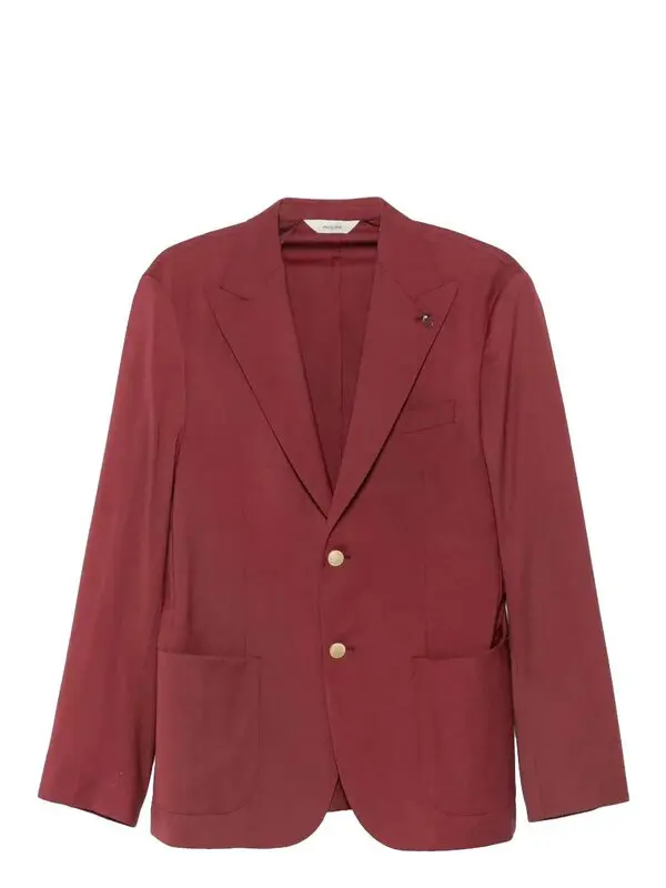 PAOLONI Peak-lapel Single-breasted Blazer - Red