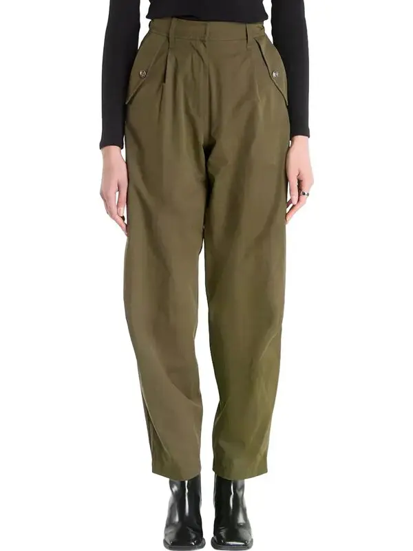 Guess Pleated Trousers With Side Pockets - Green