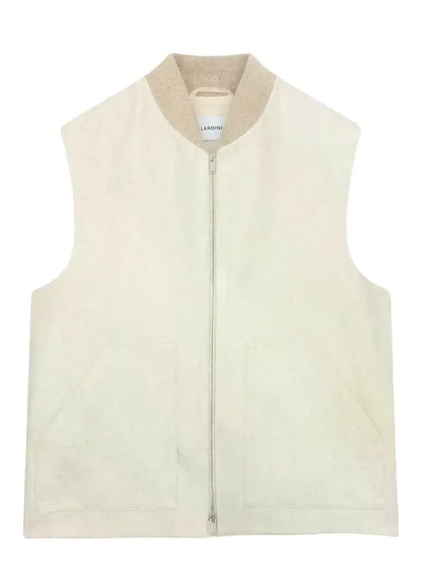 LARDINI Linen Gilet - Neutrals