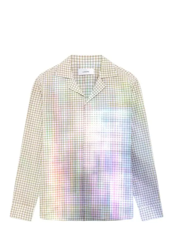 LARDINI Check-pattern Cotton Shirt - Neutrals