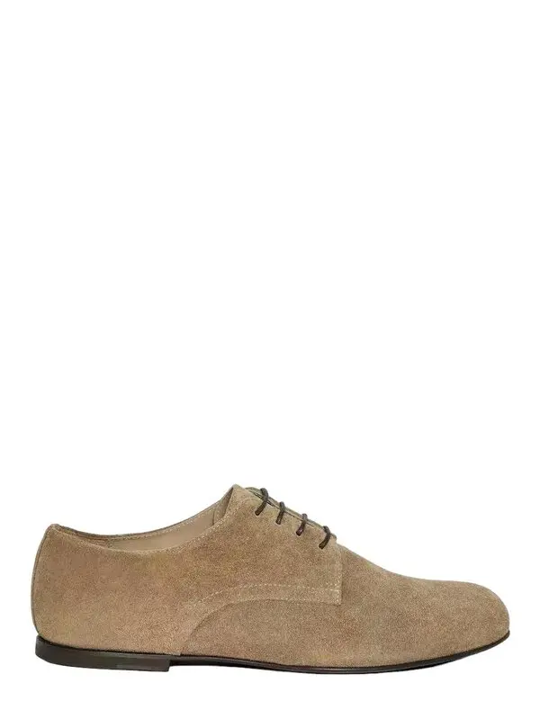 LARDINI Suede Derby Shoes - Neutrals