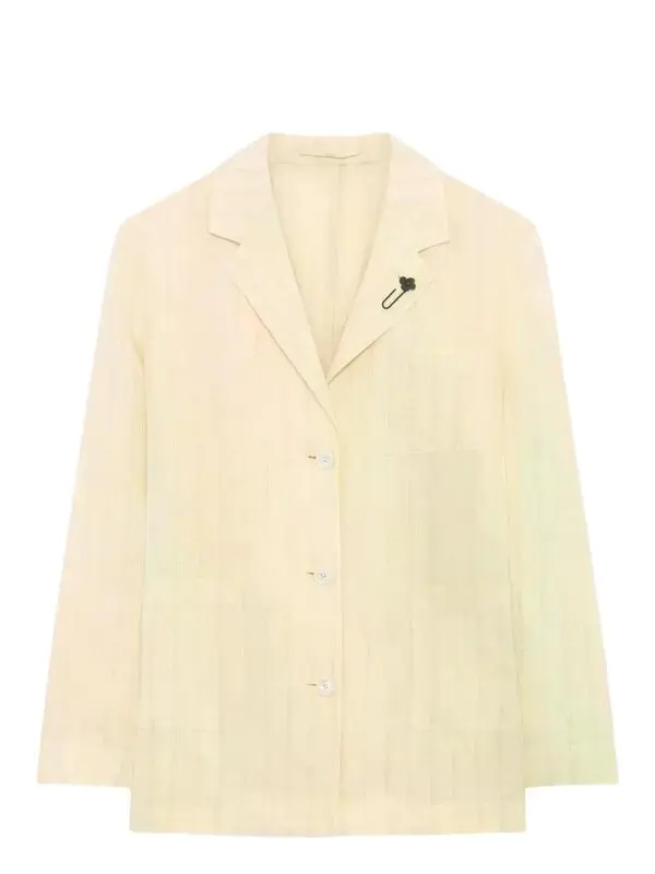LARDINI Striped Linen Blazer - Neutrals