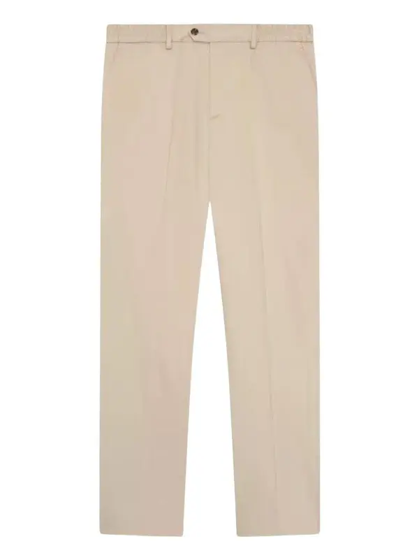 LARDINI Flat-front Elasticated-side Trousers - Neutrals
