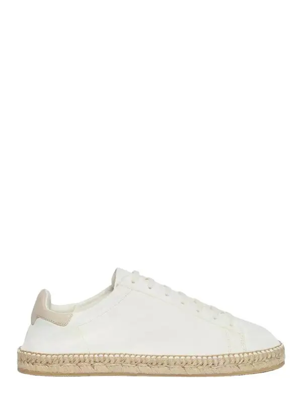 LARDINI Lace-up Leather Espadrilles - White