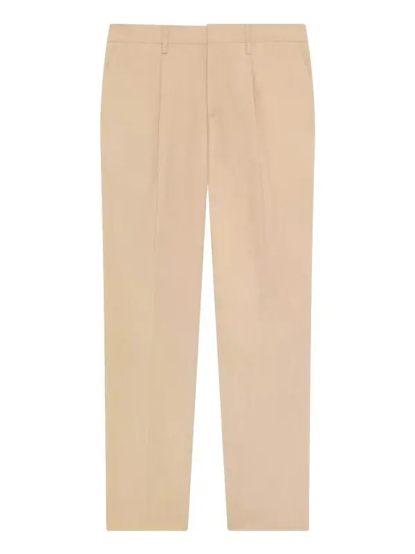 LARDINI Pleated Wool Trousers - Neutrals