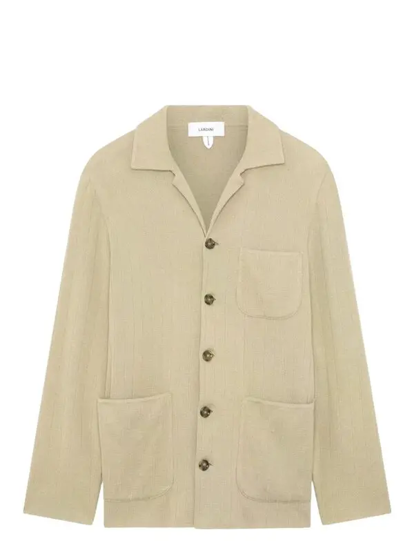LARDINI Sage Green Cotton Knit Single-breasted Jacket - Neutrals