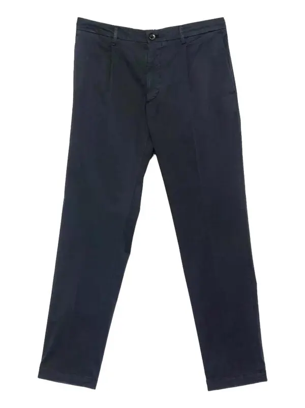 MICHAEL COAL Pleated Straight-leg Trousers - Blue