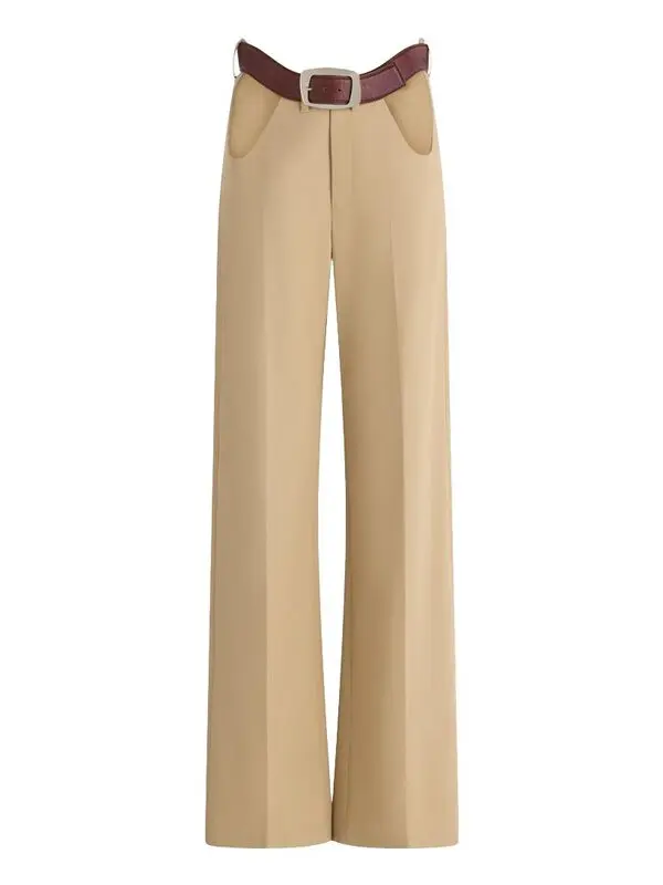 JEAN PAUL GAULTIER Chino Pants With Cut-out Waist - Beige