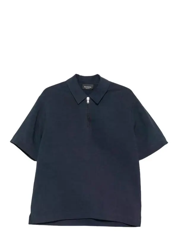AROVESCIO Zip-fastening Short-sleeve Polo Shirt - Blue