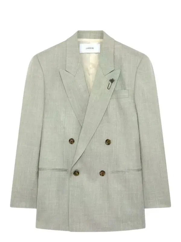 LARDINI Double-breasted Blazer With Peak Lapels - Green