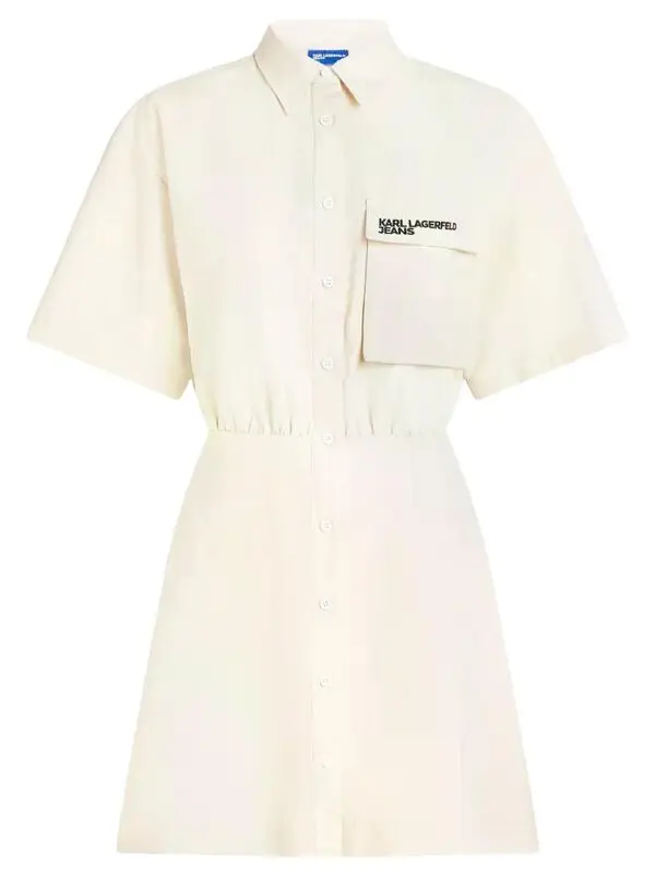 Karl Lagerfeld Flap-pocket Mini Dress - Neutrals