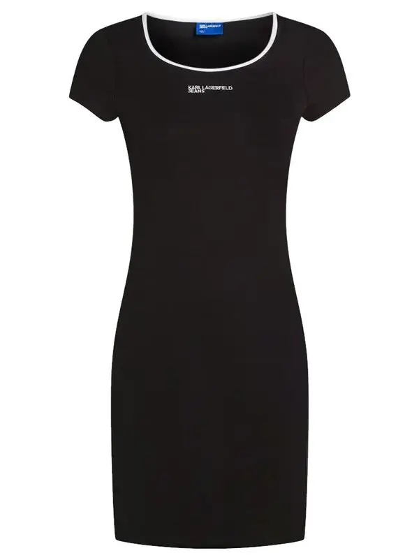 Karl Lagerfeld Contrast Trim Mini Dress - Black
