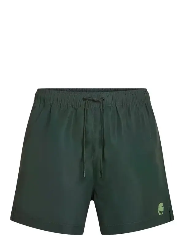 Karl Lagerfeld Logo Detail Swim Shorts - Green
