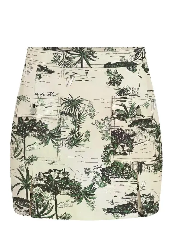 Karl Lagerfeld Mini Skirt With Printed Design - Neutrals
