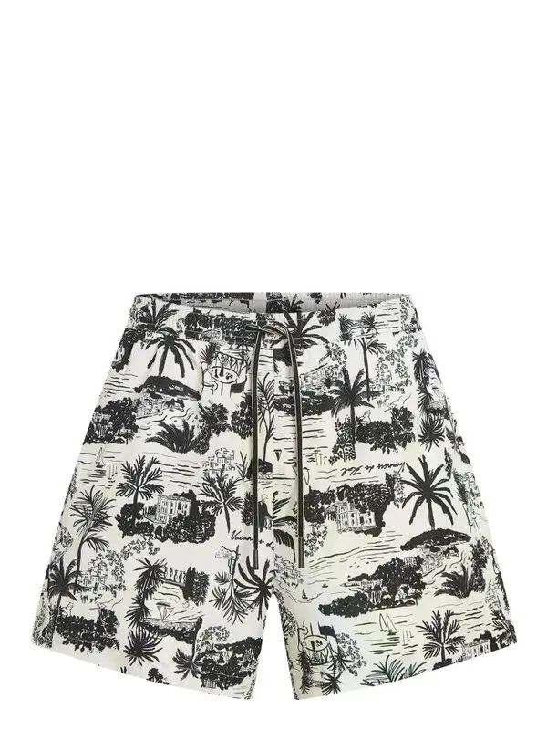 Karl Lagerfeld Graphic Print Swim Shorts - Neutrals
