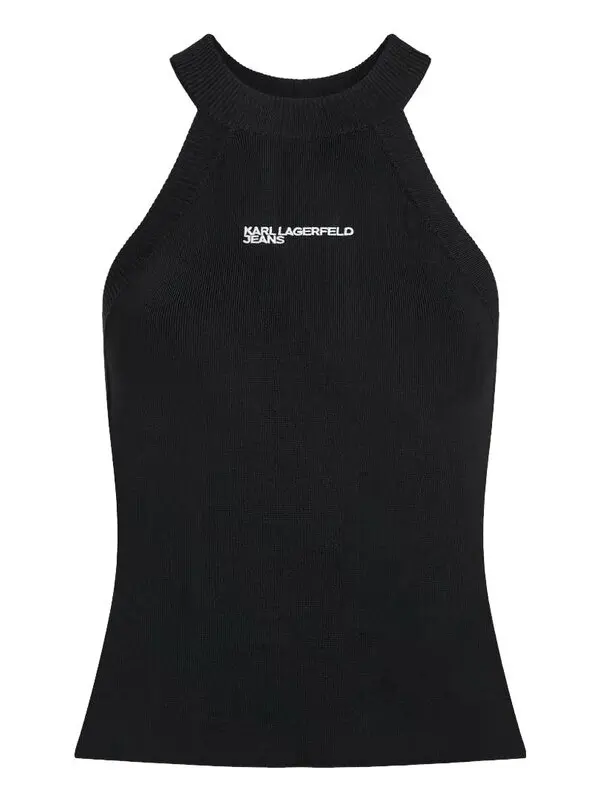Karl Lagerfeld Sleeveless Logo Tank Top - Black
