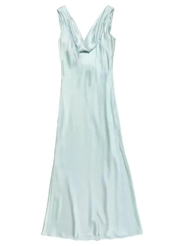 Acne Studios Cowl Neck Sleeveless Draped Dress - Blue