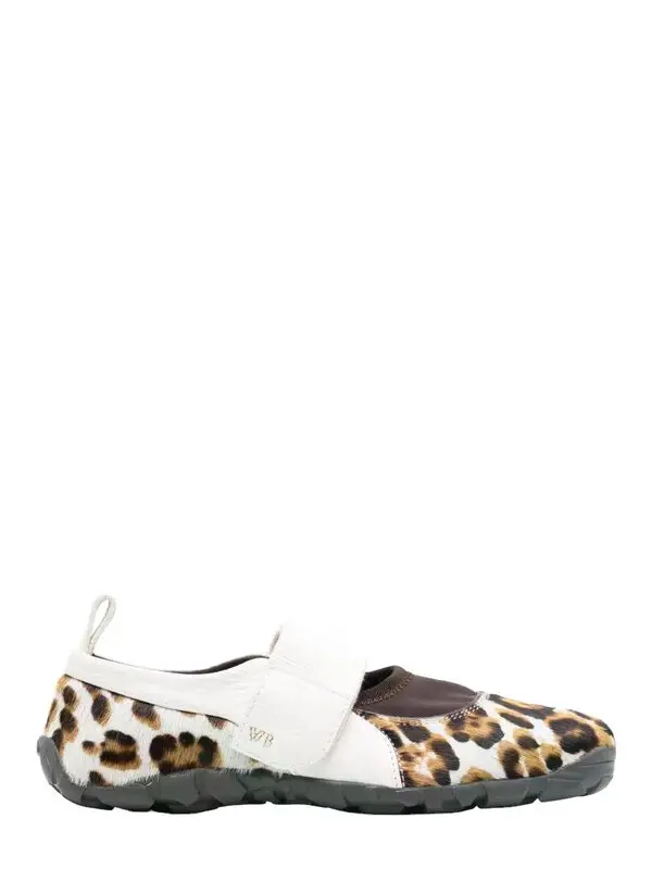 WALES BONNER Jewel Animal-print Strap Ballet Flats - Neutrals