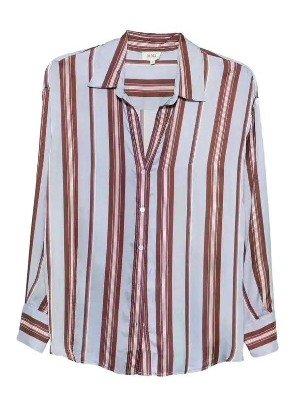 DIEGA Striped Long Sleeve Shirt - Blue