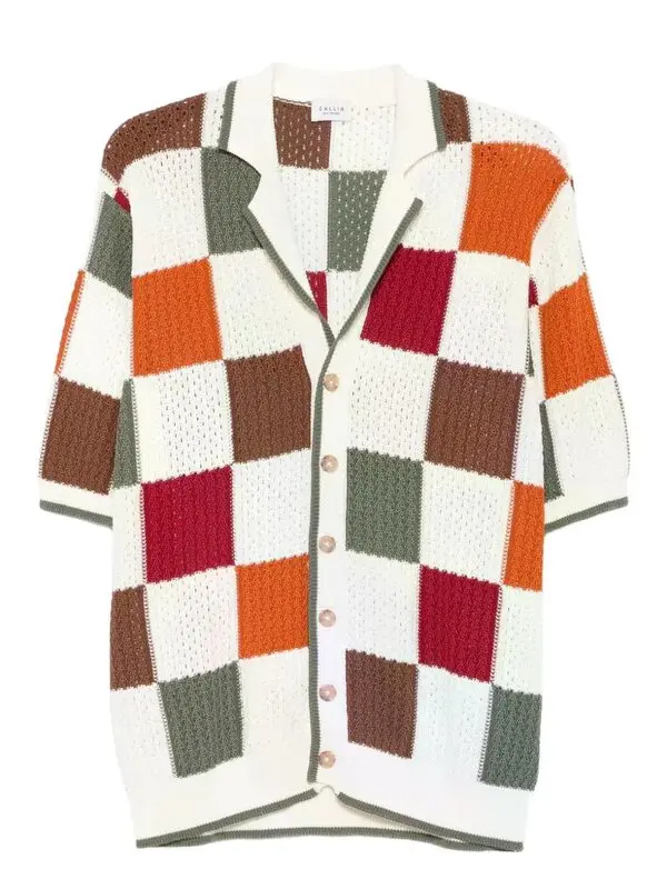 GALLIA Checkered Shirt - White