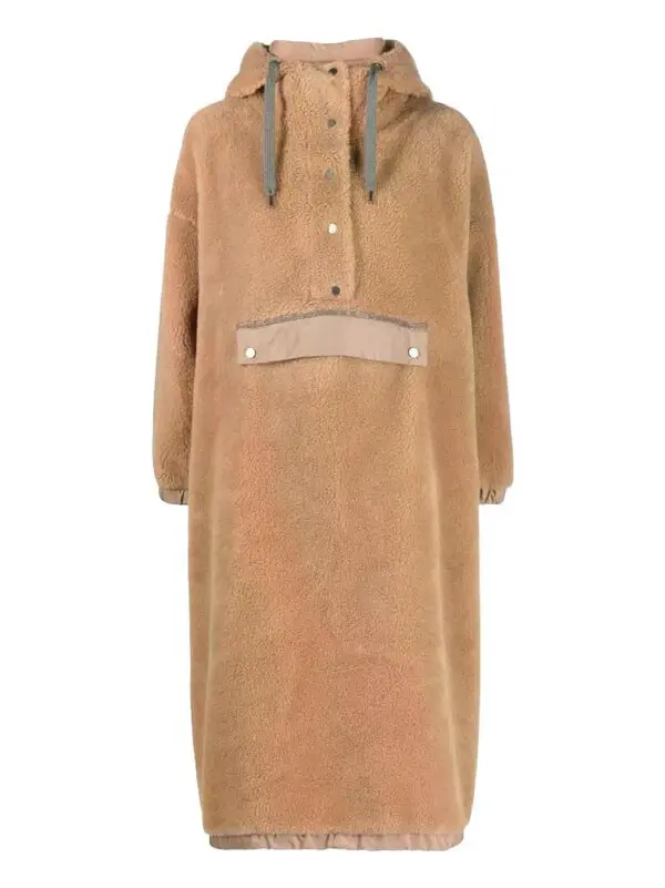 Brunello Cucinelli Shearling Hooded Coat - Neutrals