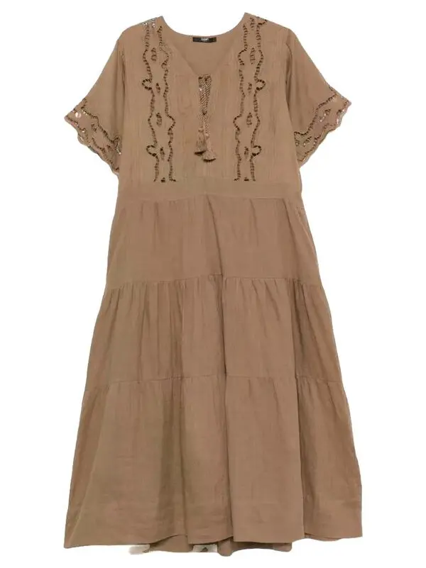 Seventy Broderie Anglaise Tiered Midi Dress - Neutrals