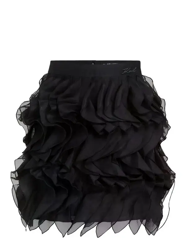 Karl Lagerfeld Ruffled Mini Skirt - Black