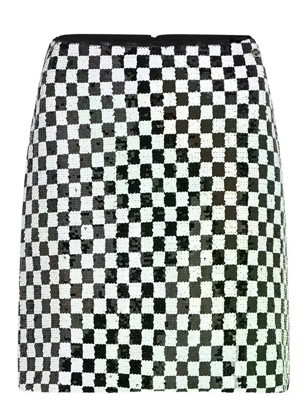 Karl Lagerfeld Checkerboard Sequin Mini Skirt - White