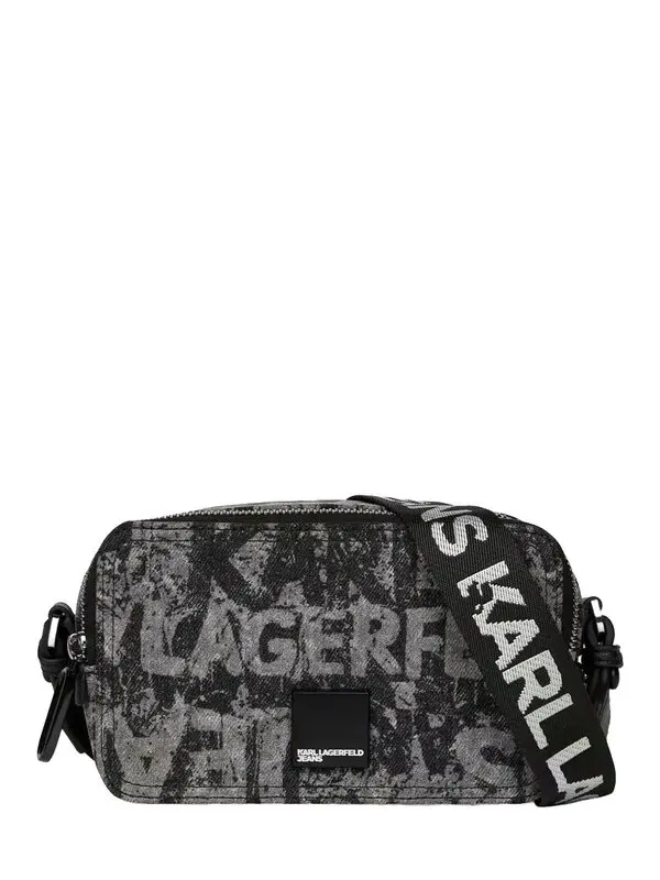 Karl Lagerfeld Logo-print Denim Camera Bag - Grey
