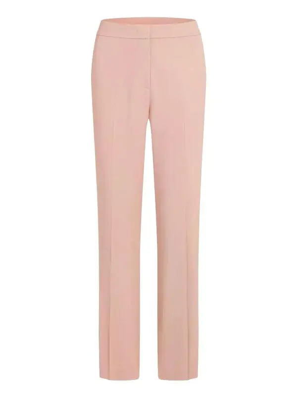 Karl Lagerfeld Tailored Straight-leg Trousers With Embroidered Logo - Pink