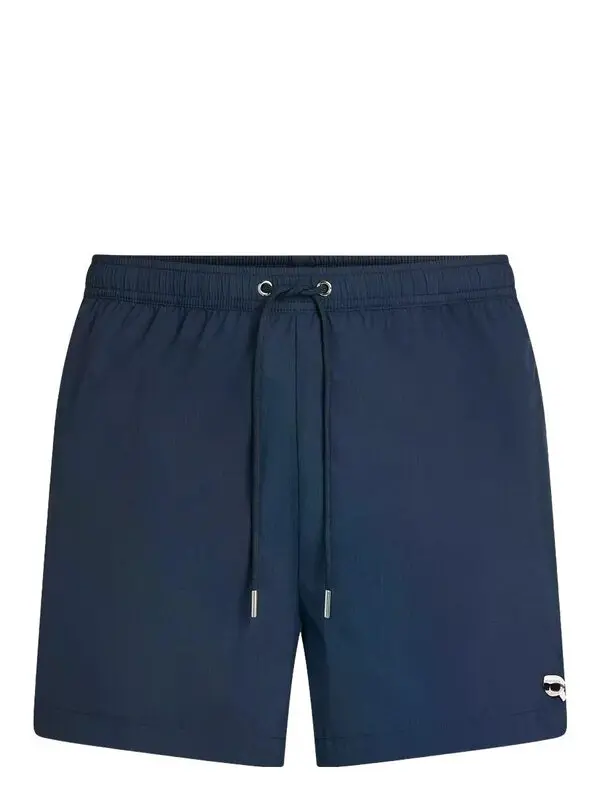 Karl Lagerfeld Ikon Logo-detail Swim Shorts - Blue